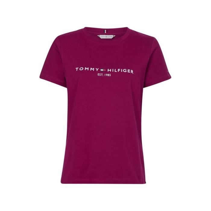 T-shirt TOMMY HILFIGER WW0WW28681 Vwu Bordeaux - Femme/Adulte Bordeaux ...