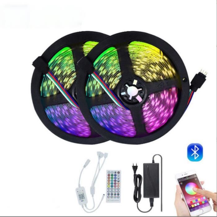 LED, 20M Bluetooth Bande LED RGB 24V, Bande Lumineuse LED 5050 RGB avec Contrôle d'App ...