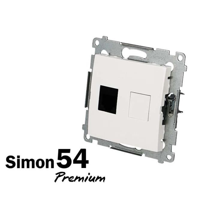Prise RJ11 - SIMON - Premium - Rectangulaire - Prêt à poser - 2P+T ...