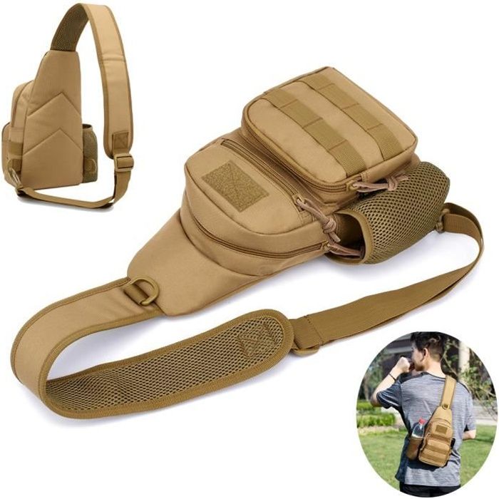 Sacoche Poitrine Bandoulière Sling Loisir Homme Toile Sac Tactique ...