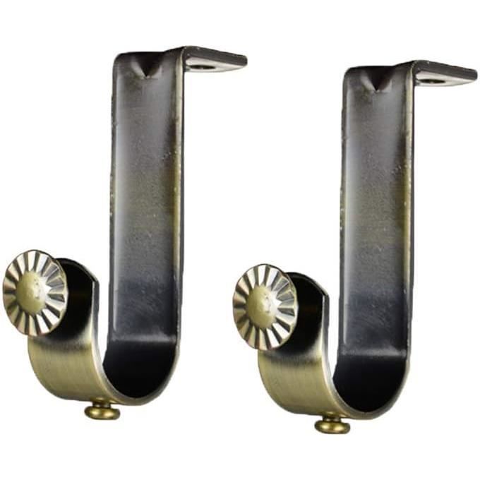 2Pcs 22Mm Support Mural Réglable Pour Tringle À Rideau Métal Support De Tringle À Rideau Au ...