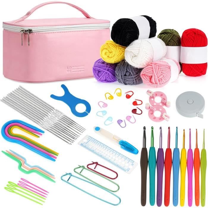 Kits De Crochet Pour Adultes Débutants 62Pcs Aiguilles À Crochet Set ...