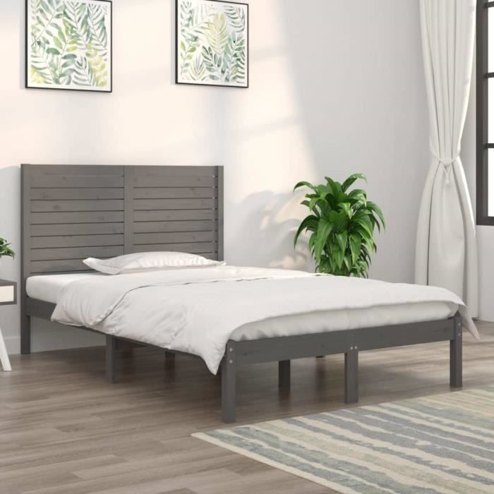 TRU Structure de Lit pour Matelas 140 x 190 cm, Lit Simple en Bois de ...