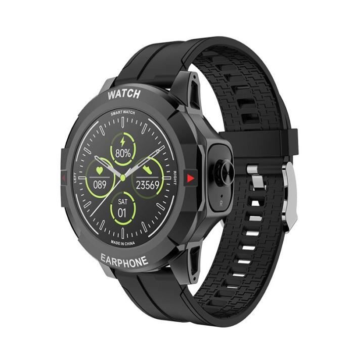 Montre connectée 2 en 1 pour hommes et femmes avec écouteurs Bluetooth ...