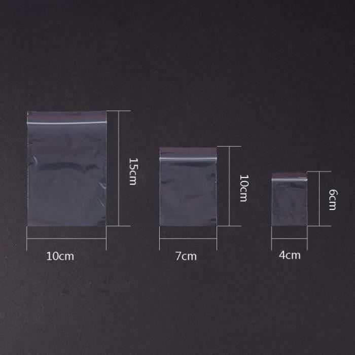 SAC PROTECTION - SACHET PLASTIQUE 300 pcs Sachets Zip Plastique ...