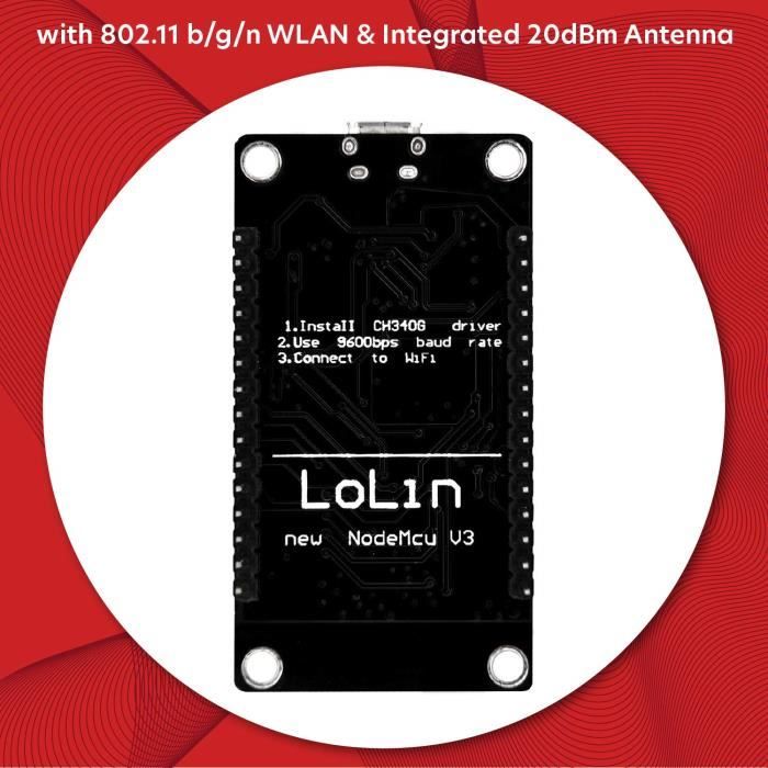 Module AZDelivery NodeMCU Lolin V3 ESP8266 ESP-12F - Carte de ...