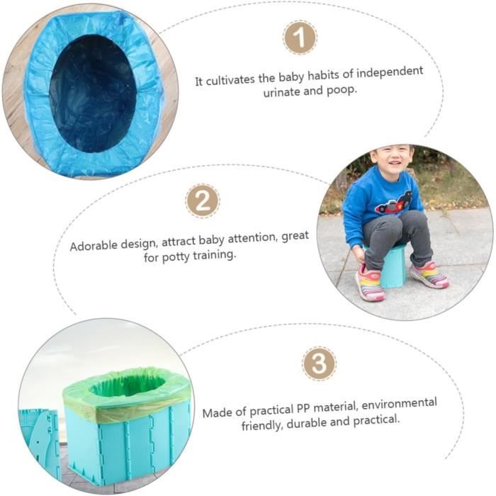 3 Pièces Toilette Pliante Voyage Enfant Pot Tout-Petit Pot De Voyage ...