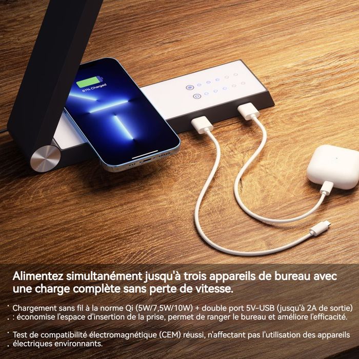 A Lampe de Bureau Pliable, Luminosité Réglable 38,9x31,5x7cm LED ...