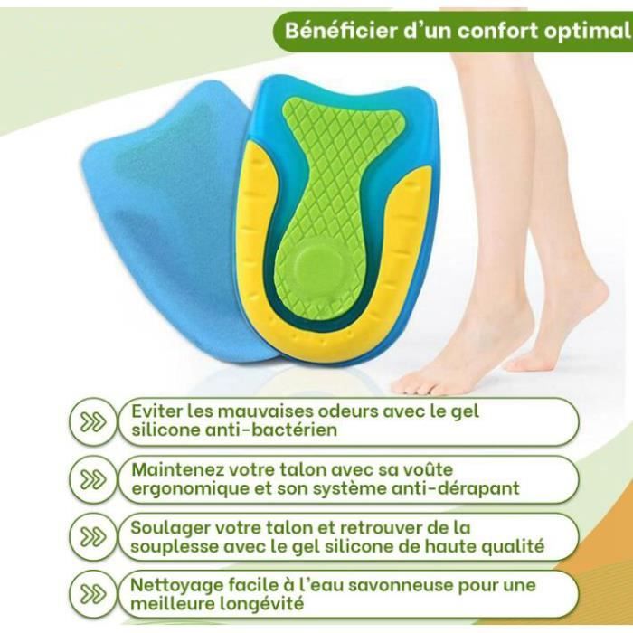 Talonnette silicone gel orthopédique grandissante pour protéger vos ...