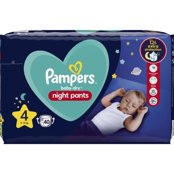 PAMPERS Baby-Dry Night Pants pour la nuit Taille 4 - 40 Couches ...