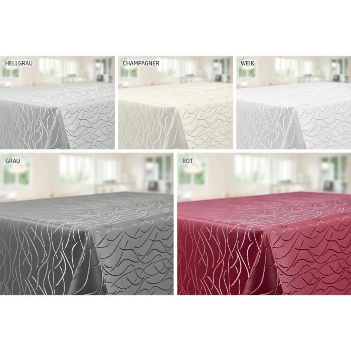 Nappe Rayures Damassées - Linge De Table Résistant Aux Taches Et Facile D'Entretien - Nappe ...
