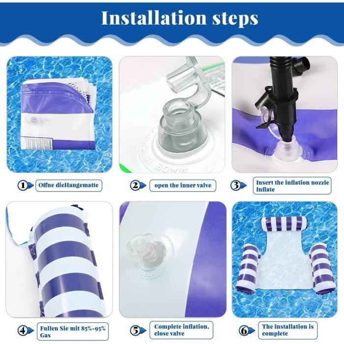 Flottantes Hamac Piscine Hamac Gonflable Multi Usage 4 -En-1 Flottantes ...