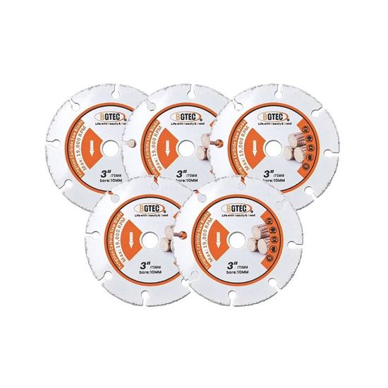 Disque à tronçonner en bois diamanté, 5pcs 75MM lame de meule diamantée ...