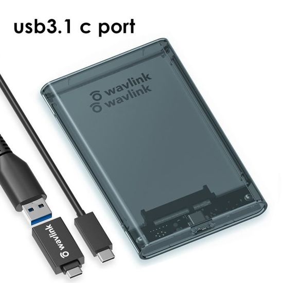 Port c transparent - Boîtier De Disque Dur Sata Vers Usb 3.0, Pour ...