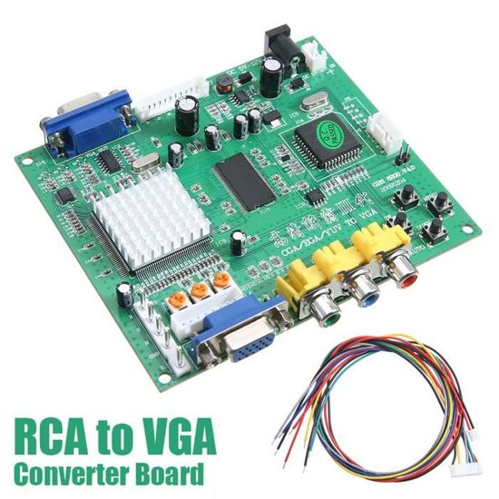 Carte de conversion vidéo HD GBS8200 RCA à VGA, plaque de conversion HD9800, dispositif de ...