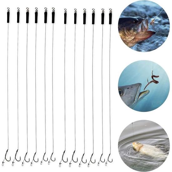 Hameçons de Pêche à la Carpe sans Ardillon 12 Pièces Courbes Hameçon à ...