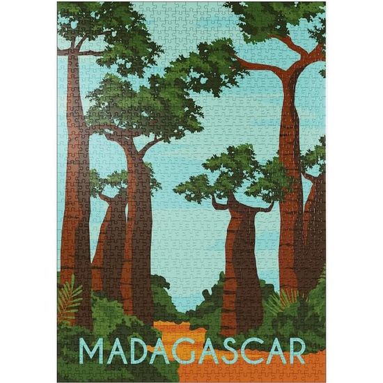 Madagascar Affiche Vintage Style Art Déco Illustration Premium Pièces ...