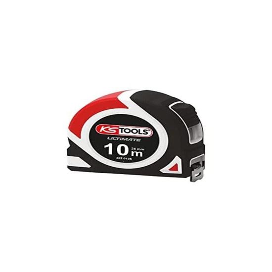 302.0136, Mètre À Ruban Bi-Matière Ultimate 10X25Mm Kstools, Ruban En Acier Blanc Avec ...