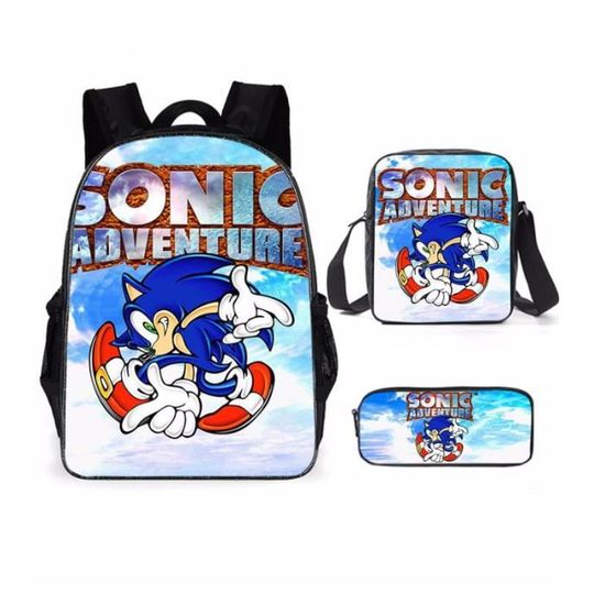 Sonic The Hedgehog à dos pour enfants, trousse à crayons, sac à ...