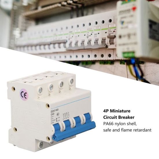 ETO--Cikonielf Disjoncteur 4P Montage sur rail DIN Commutateur de protection basse tension 400V ...