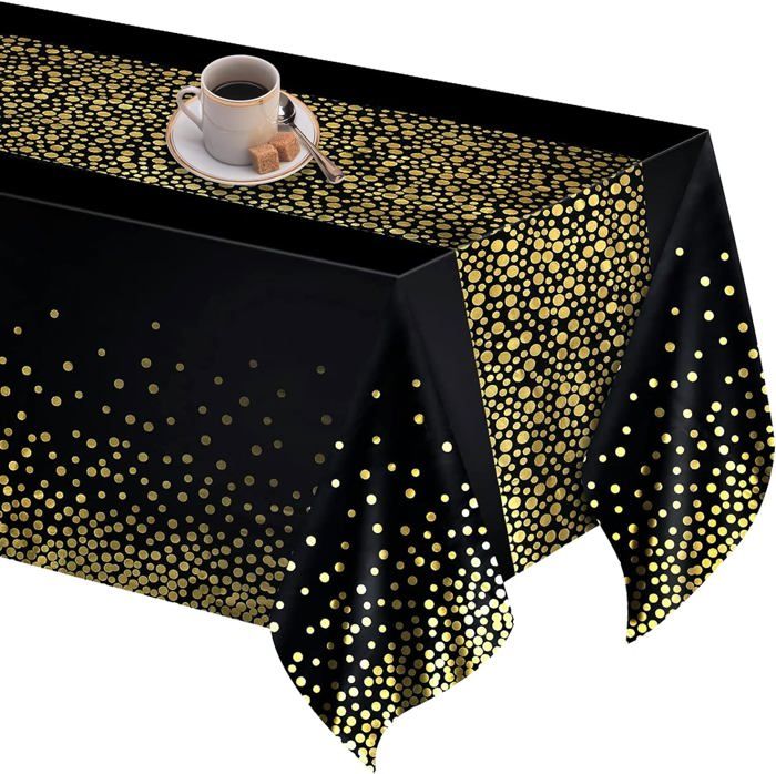 Nappe De Table Rectangulaire Noire Et Dore Pour Pique-Nique Fte ...