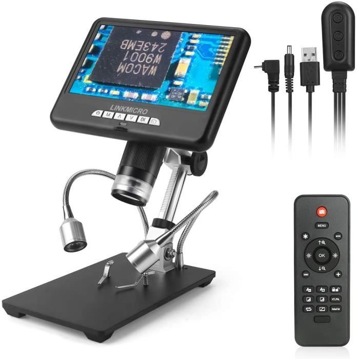 USB Microscope Numérique 1080P 7'' LCD Ecran 100X Loupe continue avec ...