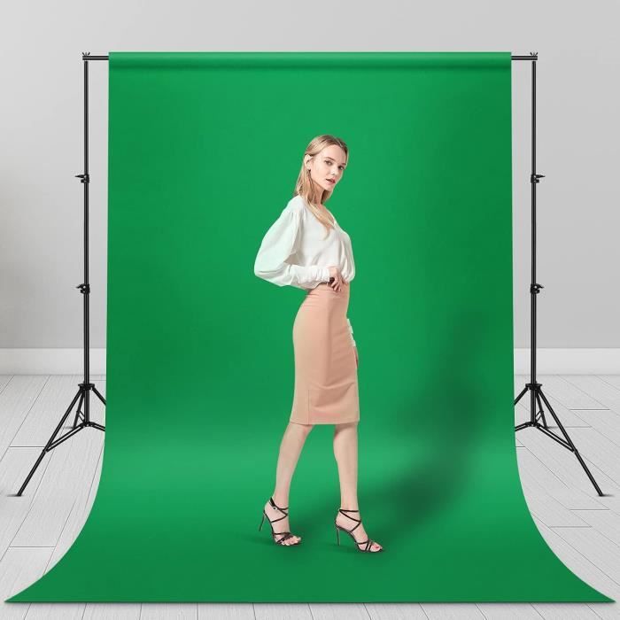 1.6*3M Professionnel Tissu de fond de studio(Vert/Blanc/Noir) et 2*3M ...