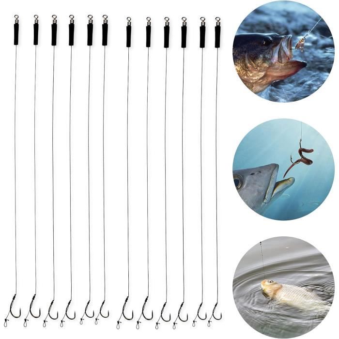 Hameçons de Pêche à la Carpe sans Ardillon 12 Pièces Courbes Hameçon à ...