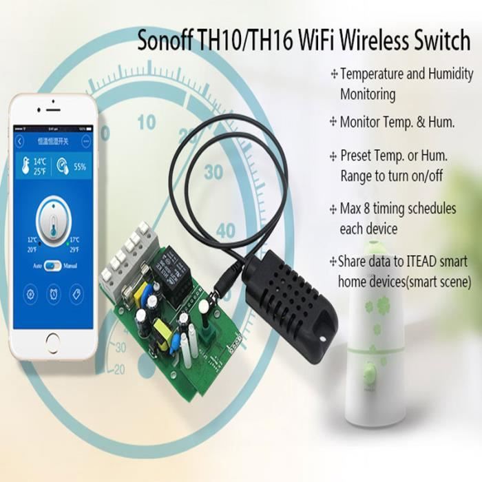 Sonoff Wifi Intellection Module de thermostat de température Smart Home ...