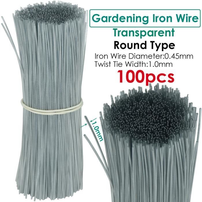 Attaches de câble de jardinage - Transparent - 100pcs - Fil de fer ...