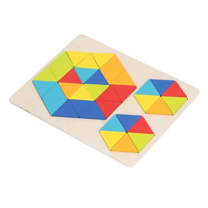TAM Puzzles hexagonaux en bois Puzzle Tangram Hexagonal en Bois, Casse ...