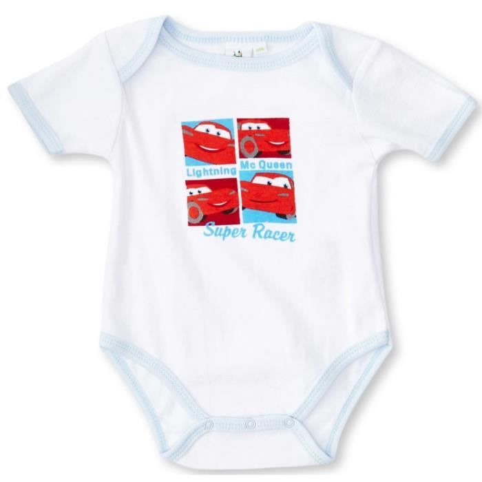 Body bébé garçon manches courtes... Blanc/bleu - Cdiscount Prêt-à-Porter