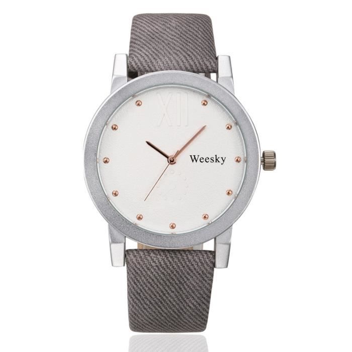Mixte Style Montres Cuir Bracelet Simple Homme ... Gris, - Achat/vente ...