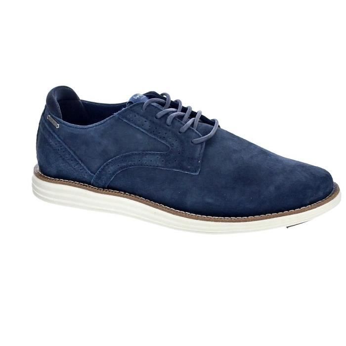 Chaussures à lacets - Pepe Jeans Derry Suede - Homme - Cuir - Bleu Bleu ...
