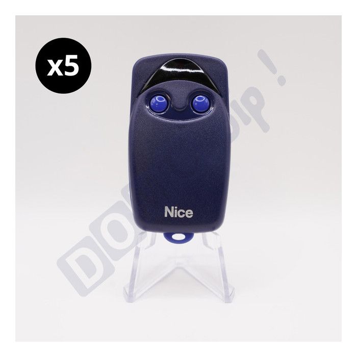 Lot de 5 Télécommandes Nice FLO2 à switchs - 2 boutons, 433.92 Mhz - ne ...