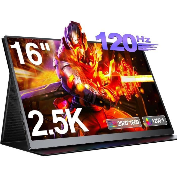 Ecran Portable 2.5K 120Hz 16 Pouces Moniteur Portable Avec Étui De ...