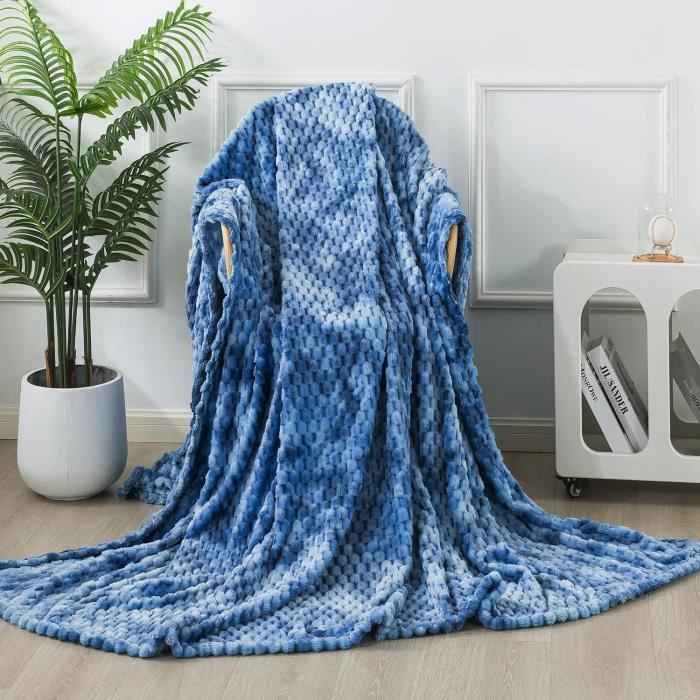 Plaid Couverture Polaire 150X200Cm Pierre Bleue-Couverture De Lit 2 ...