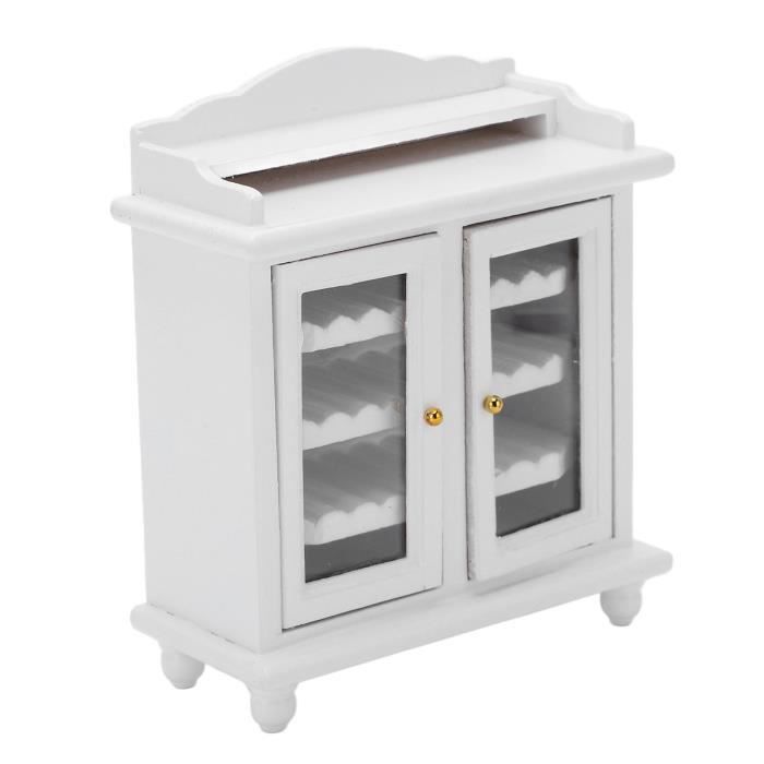 Shipenophy armoire miniature Armoire de maison de poupée en bois, meuble classique et élégant ...