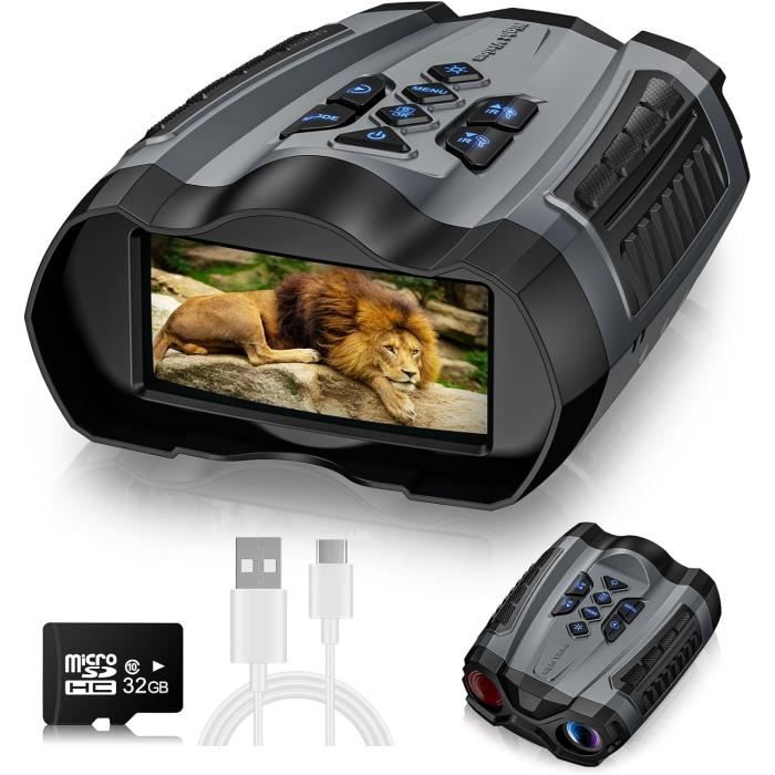 WARMTUYO Jumelle Vision Nocturne, Jumelles Infrarouges 4K Vision ...