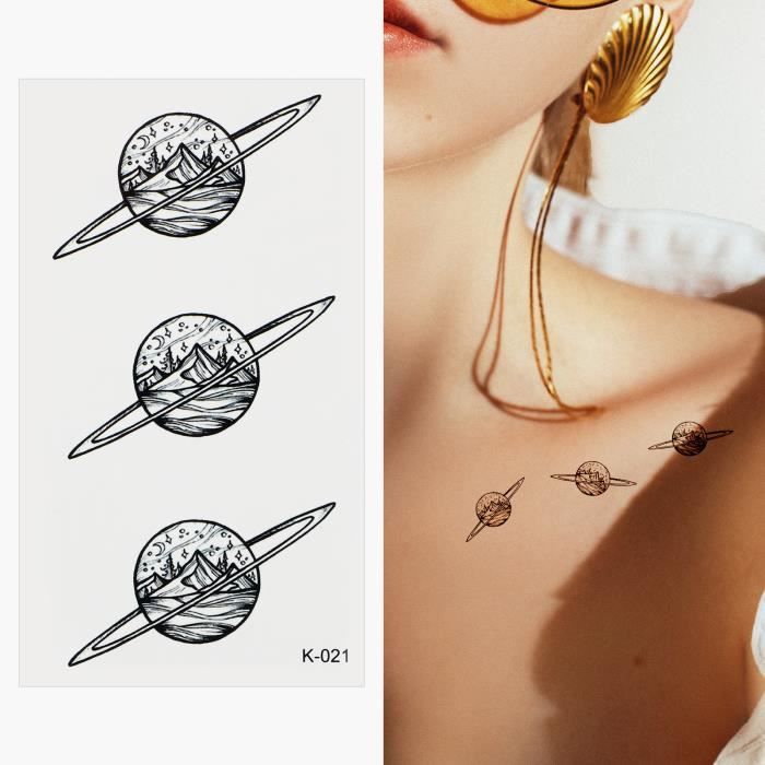 Tatouage Stickers,1 Feuille Planète Tatouage Temporaire Stickers ...