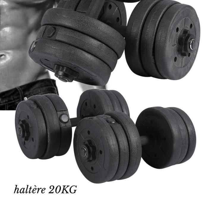 HAO Haltères Musculation Gym Entraînement 20KG réglables de 12PCS ...
