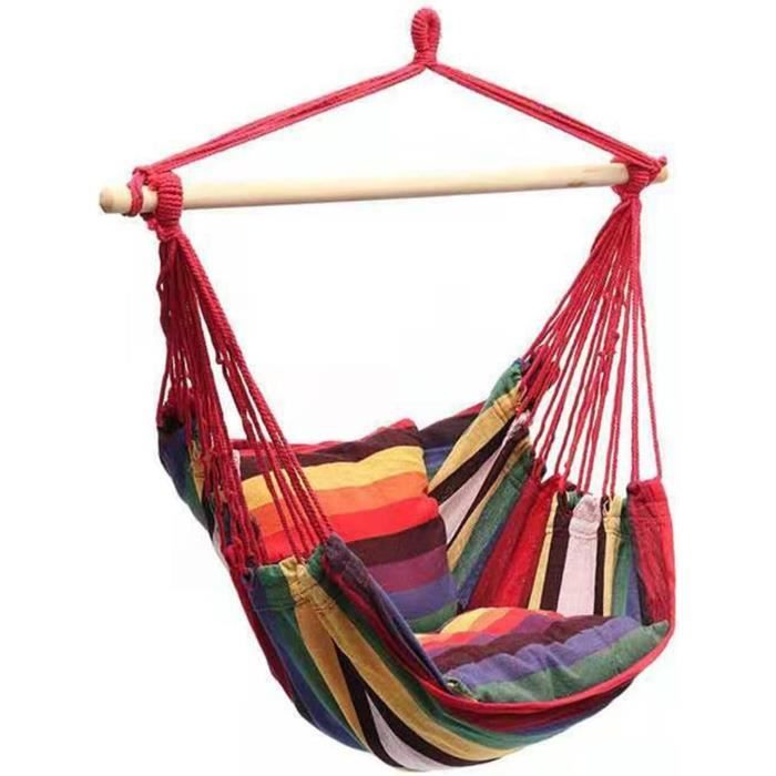 Chaise Hamac En Toile, Balançoire À Rayures Colorées, Grand Siège ...