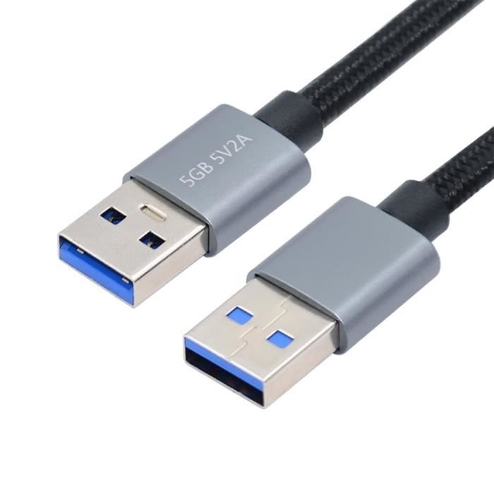 Nfhk Câble Usb 3 0 Type A Mâle Vers Usb 3 0 A Mâle Argent 5 Gbps Pour