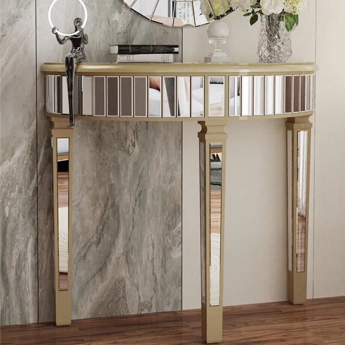 Console Table Meuble avec Plateau en Miroir Console Entrée Couloir Bout ...