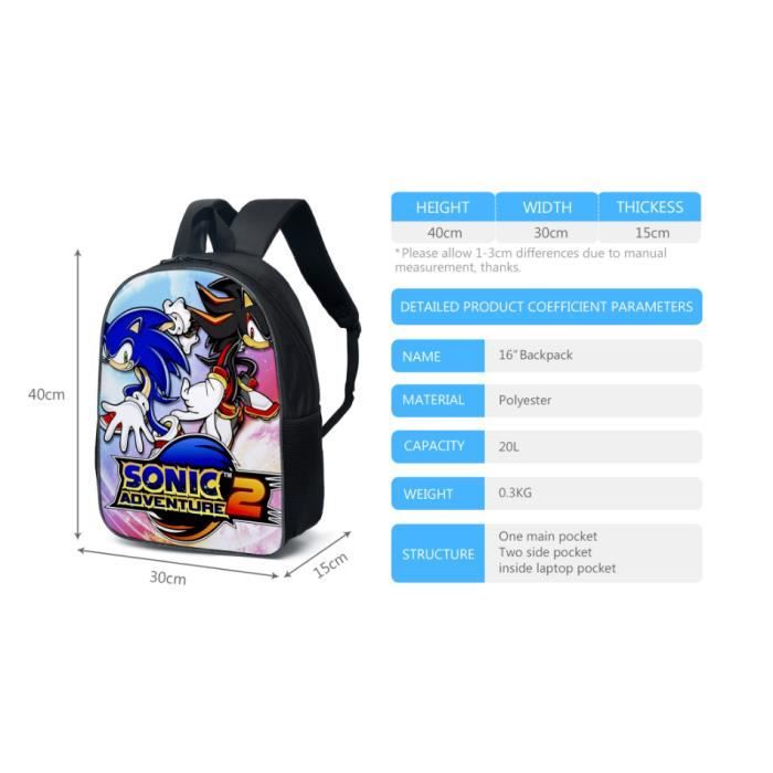 Sonic The Hedgehog à dos pour enfants, trousse à crayons, sac à ...