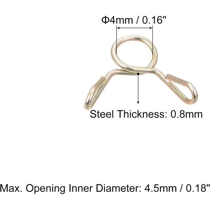 Collier Serrage Carburant Ligne Tuyau Clip, 100Pcs 4Mm Id Apte 2.5-3Mm ...
