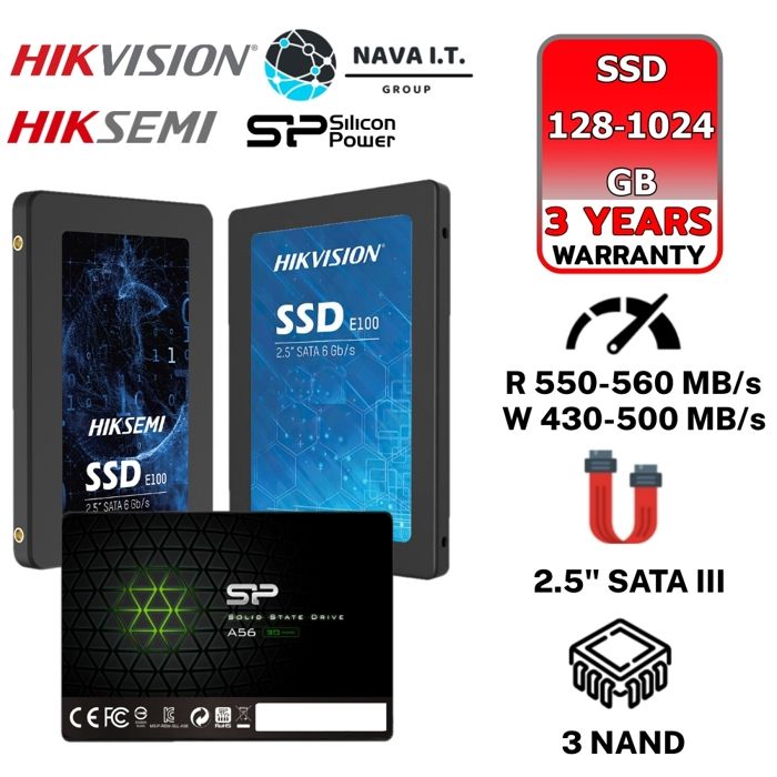 SSD Interne HIKSEMI 2.5" 1024Go E100 SATA 6.0Gbps SATA-III 3D TLC 560 ...