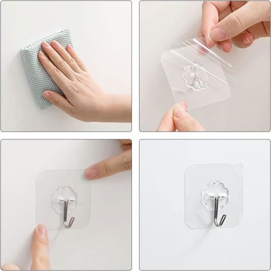 30 pièces Crochet adhesif Mural,accroche Tableau sans percer,Crochet ...