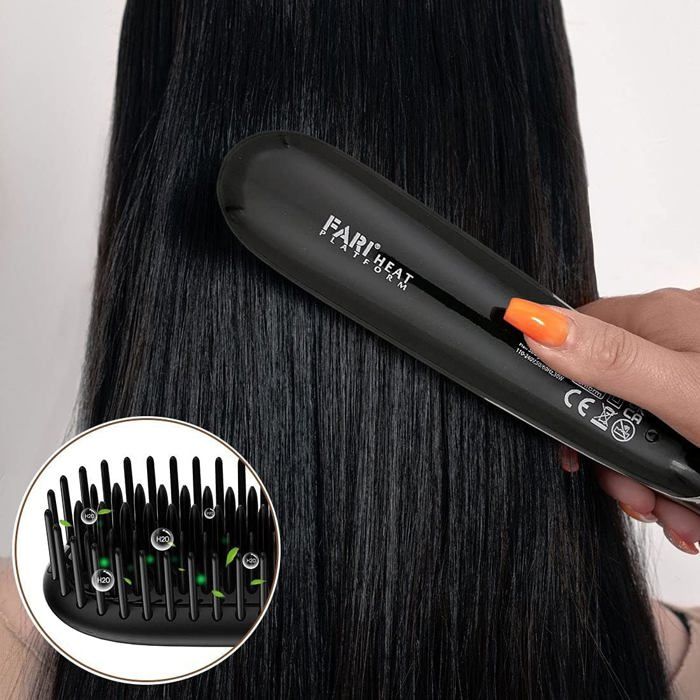 Brosse lissante de voyage KAL Mini brosse lissante,céramique ionique ...