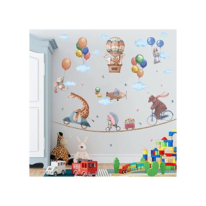 40 pièces animaux autocollant mural chambre d' couleur lumière 134x40cm ...